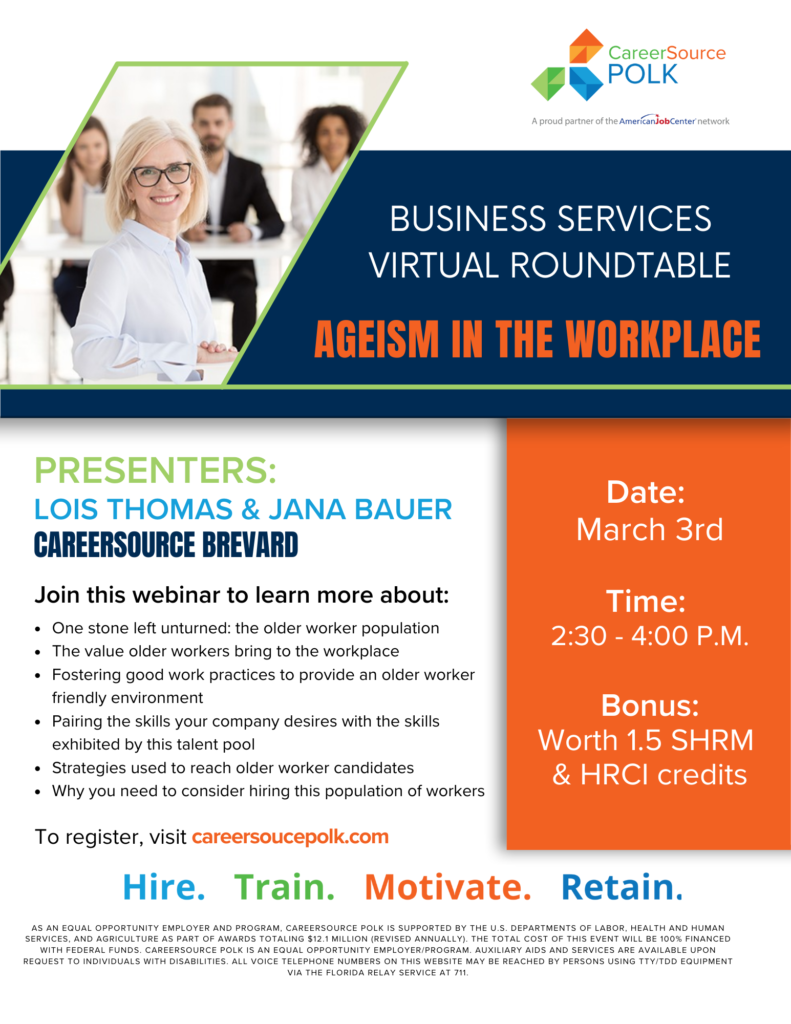 Virtual Roundtable Registration: Ageism in the Workplace - CareerSource ...